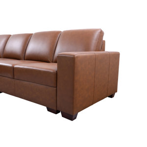 Wade Logan® Bucurel 4 - Piece Leather Sectional | Wayfair